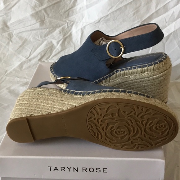 Taryn Rose | Shoes | Blue Suede Taryn Rose Wedge | Poshmark